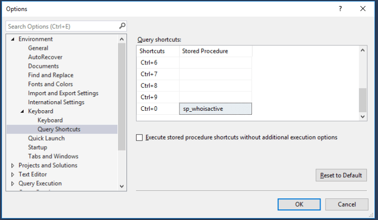 Query shortcuts in SQL Server Management Studio | DBA From The Cold