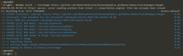 Building a Docker image from a Github repository | DBA From The Cold